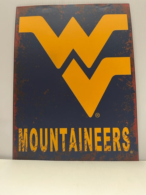 WVU Rustic Metal Sign - Shirts N More Apparel